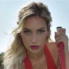 Paige Spiranac, a stunning influencer, wears a bikini top with a tiny ...